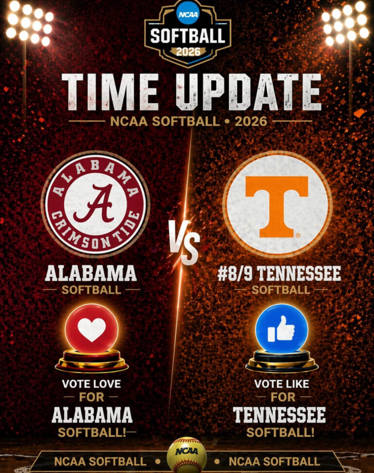 TIME CHANGE ANNOUNCEMENT: The Alabama Softball vs. #8/9 Tennessee ...